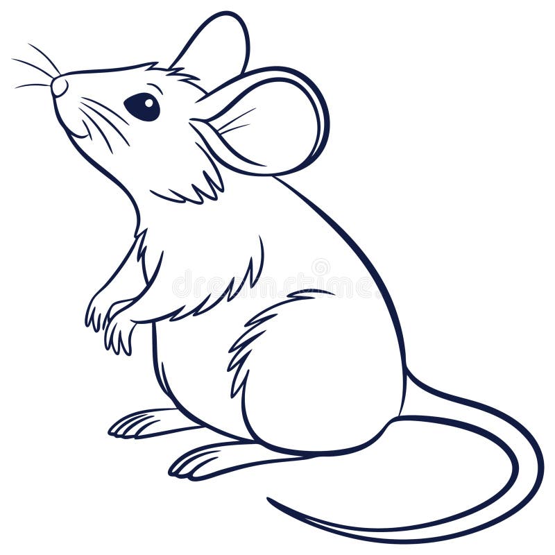 Minimalist Mouse Line Drawing, Black and White, Vector Art, Perfect for ...