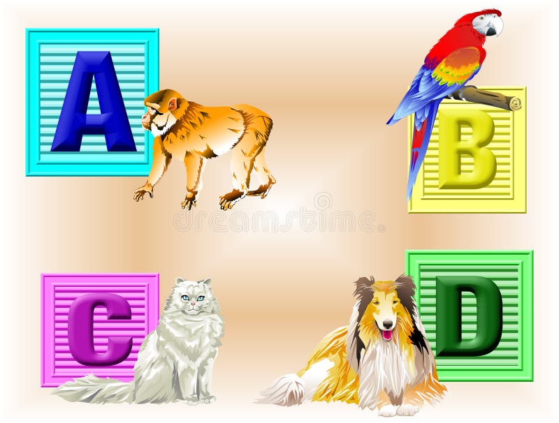 Animals ABCD stock vector. Illustration of critter, alphabet - 3785485