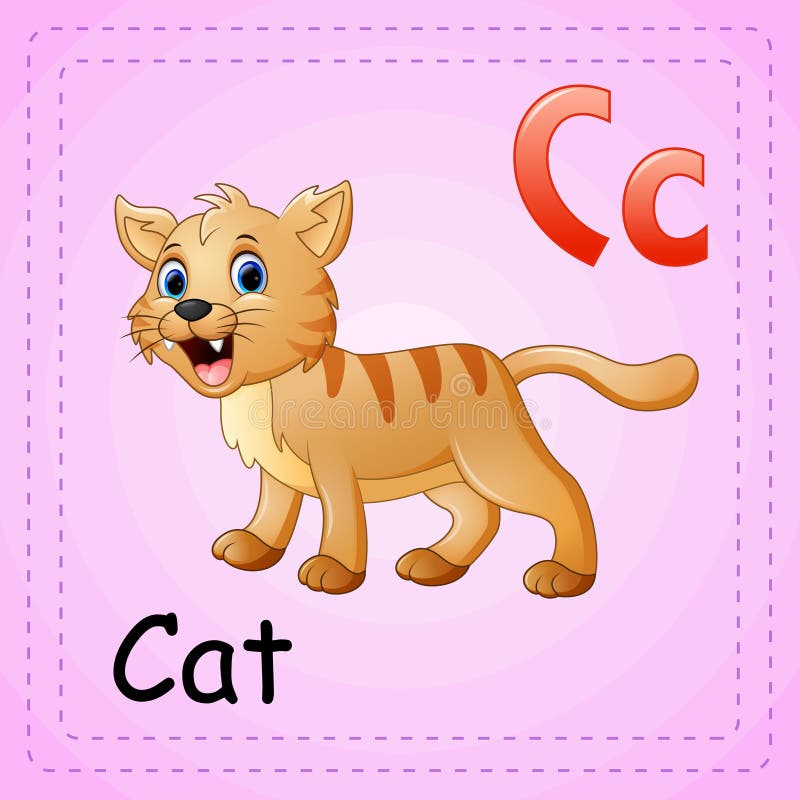 Animals Alphabet: C is for Cat Stock Vector - Illustration of kitty ...