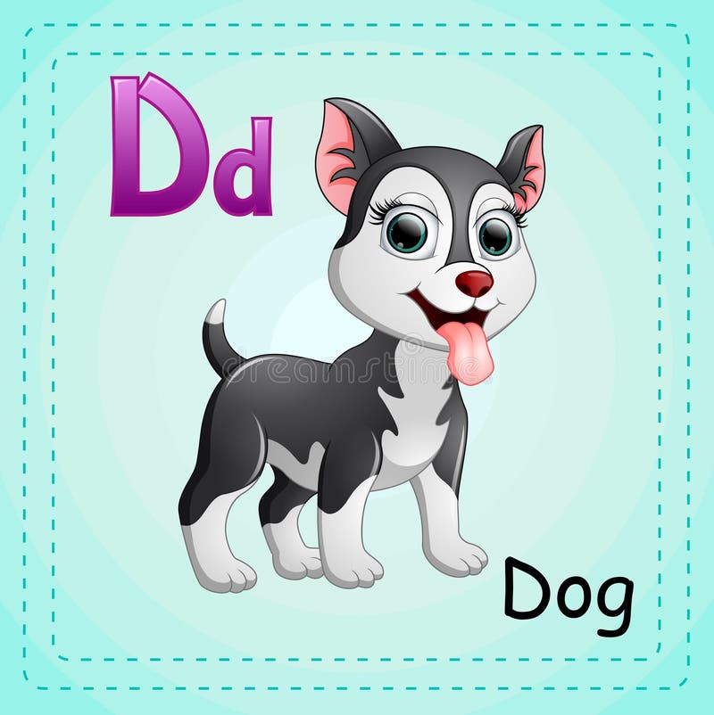 Animals Alphabet: D is for Dogs Stock Vector - Illustration of doggy ...