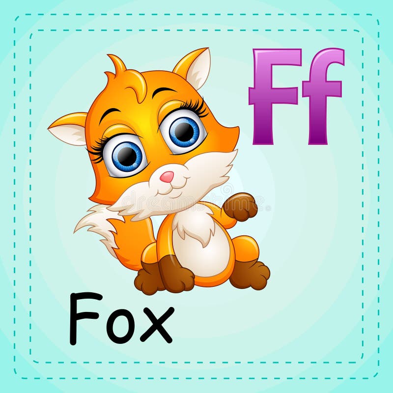 Animals Alphabet: F is for Fox Stock Vector - Illustration of furry ...