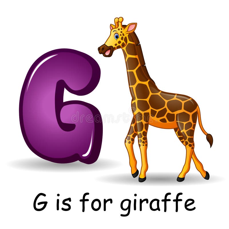 Animals Alphabet: G is for Giraffe Stock Vector - Illustration of ...