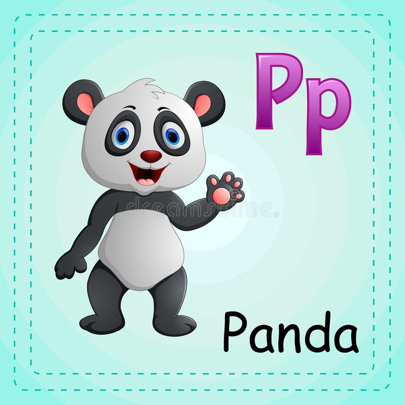 Animals Alphabet: P is for Panda Stock Vector - Illustration of letter ...