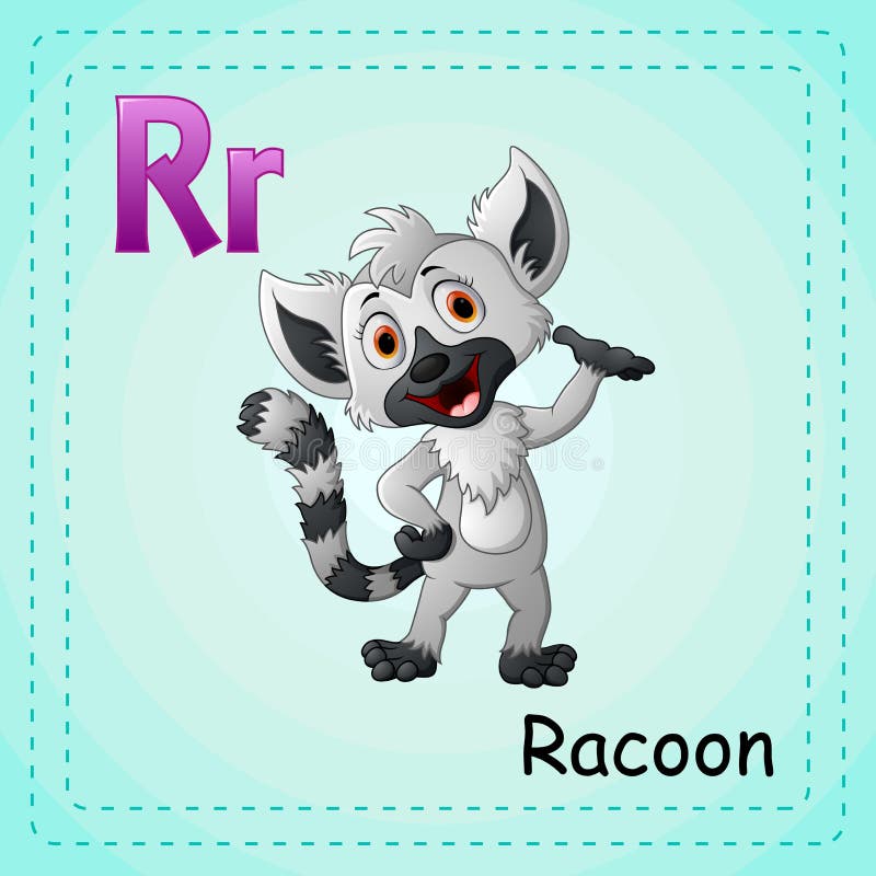 Animals Alphabet: R is for Raccoon Stock Vector - Illustration of ...