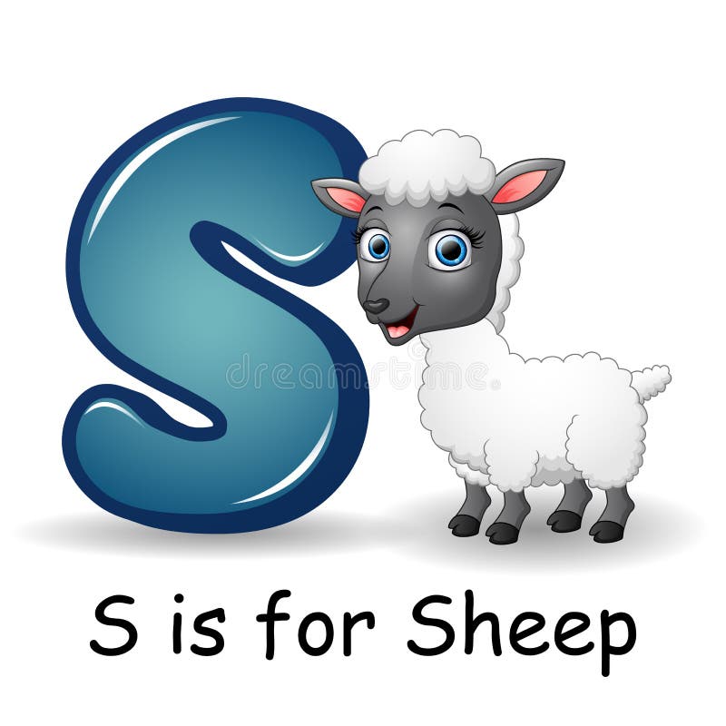 Letter S is for Sheep Cartoon Alphabet Stock Vector - Illustration of ...
