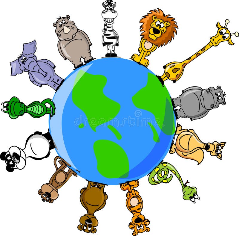 Animals Around the Earth,vector Stock Vector - Illustration of ostrich ...