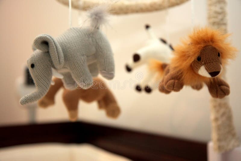 Animals on baby mobile stock image. Image of kids, creatures - 6558085