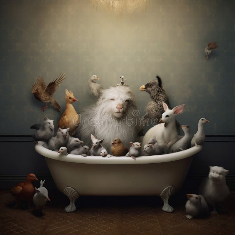Cute Animals Bathtub Stock Illustrations – 306 Cute Animals Bathtub ...
