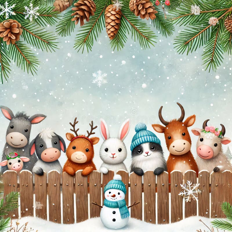 Animals Behind Fence Generative for AI Stock Illustration ...