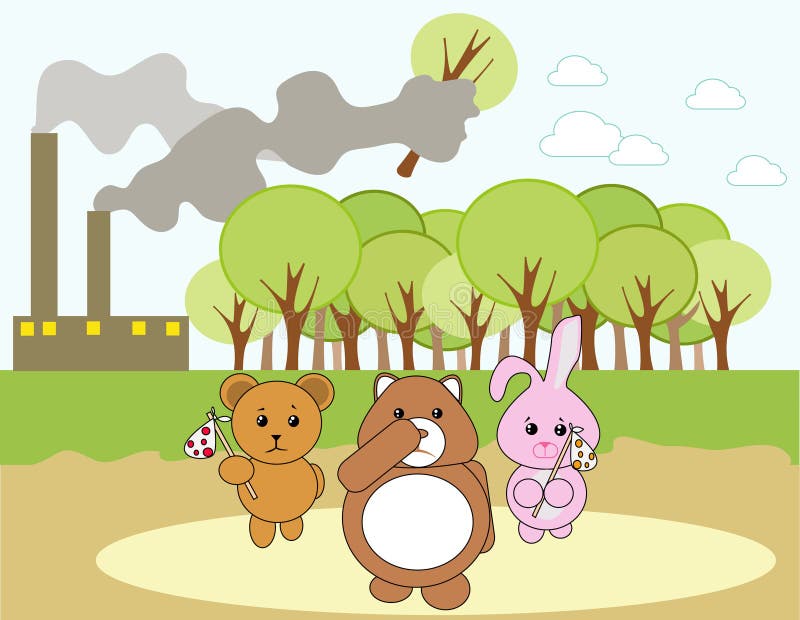 Animals in big danger stock illustration. Illustration of landscape ...