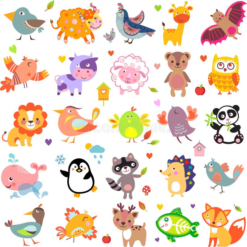 Animals Big Two stock vector. Illustration of colorful - 63018835