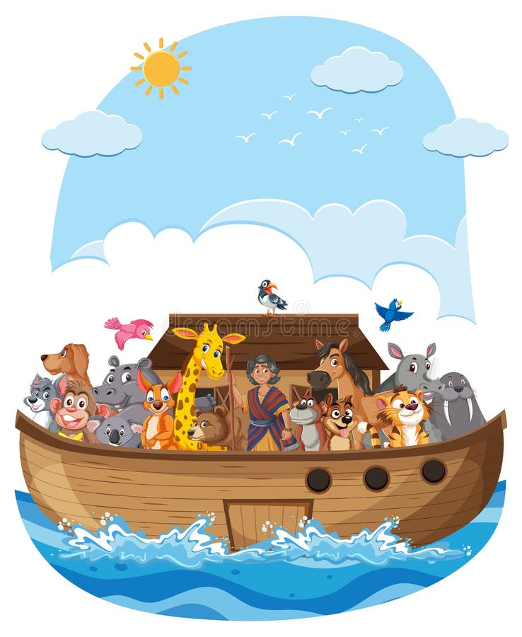 Animals on a boat stock vector. Illustration of exploration - 321761798