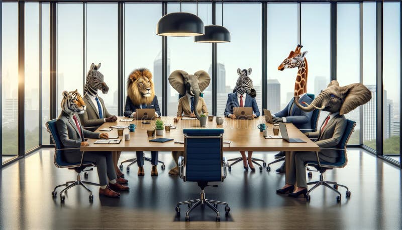 Animals in Business Attire Having a Meeting Foto de archivo - Imagen de ...