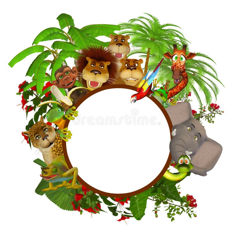 Animals cartoon frame stock illustration. Illustration of parrot - 46623610