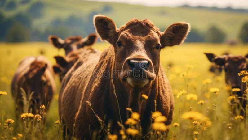 Animals Celebrate in a Vibrant D of a Sunny Meadow. Stock Image - Image ...