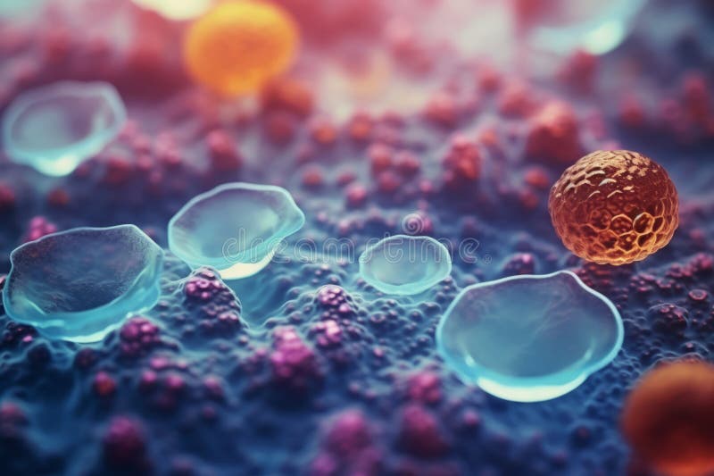 Animals Cells Under Microscope. Generative AI Stock Photo - Image of ...