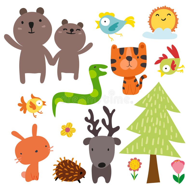 Animals character design stock vector. Illustration of design - 119880525