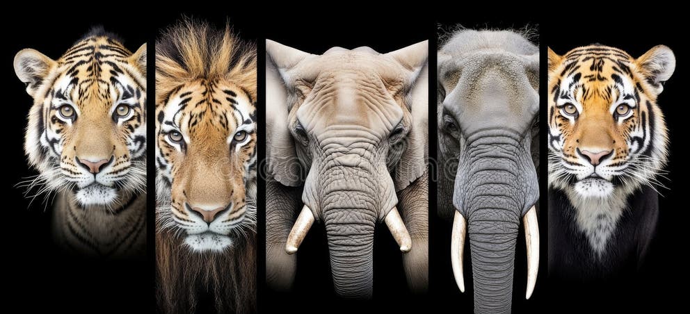 Animals are Clustered Together on a Black Backdrop, Adorned with Text ...