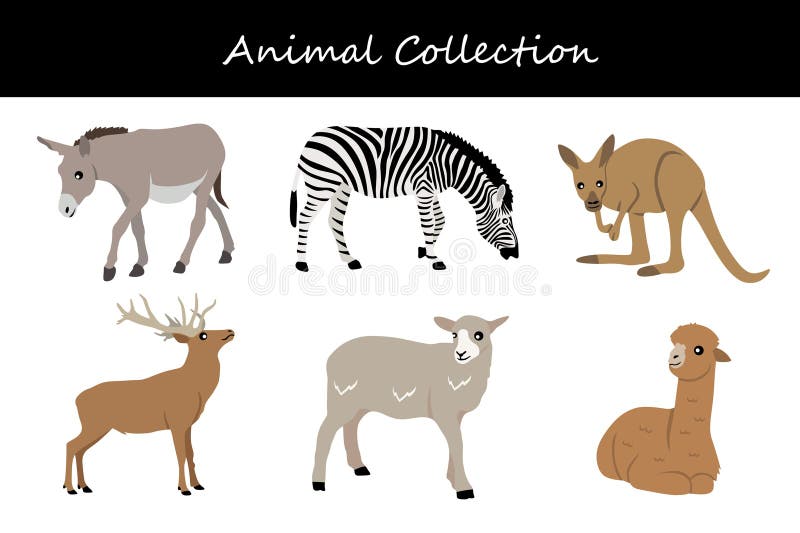 Animals Collection. Flat Style Vector Illustration Stock Vector ...