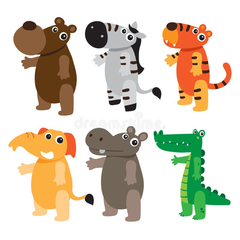 Animals Collection Vector Design Stock Illustration - Illustration of ...