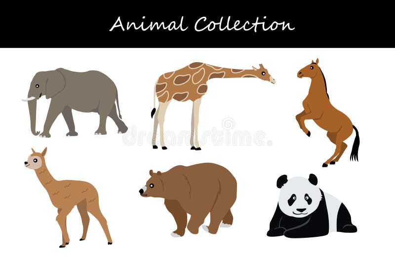 Animals Collection. Vector Illustration of a Set of Wild Animals Stock ...