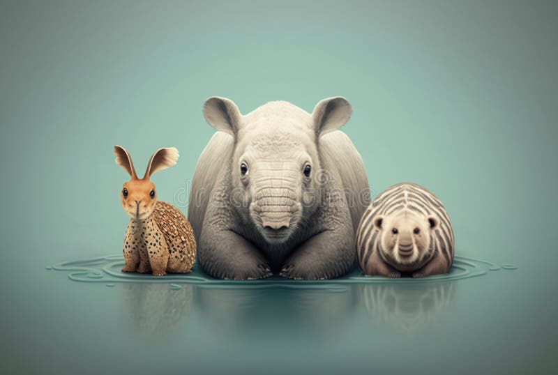 Animals with Copy Space Background. World Wildlife Day Concept Stock ...