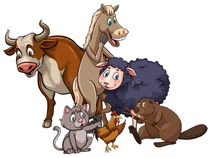 Farm Animals Together Stock Illustrations – 321 Farm Animals Together ...
