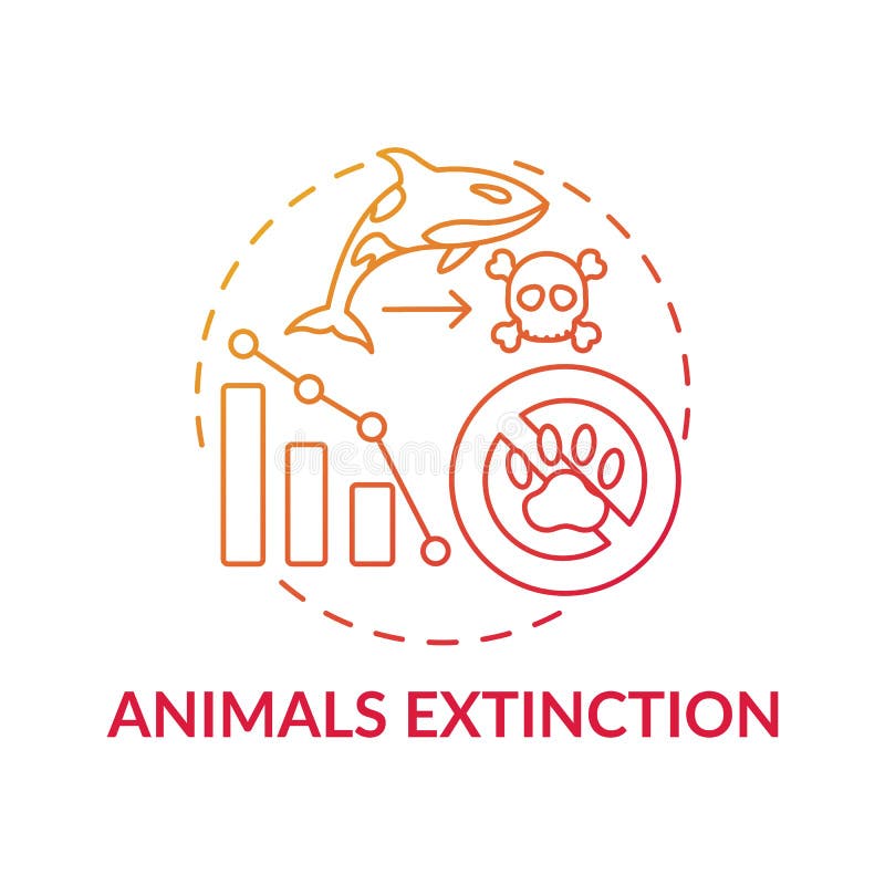 Animals Extinction Red Gradient Concept Icon Stock Vector ...