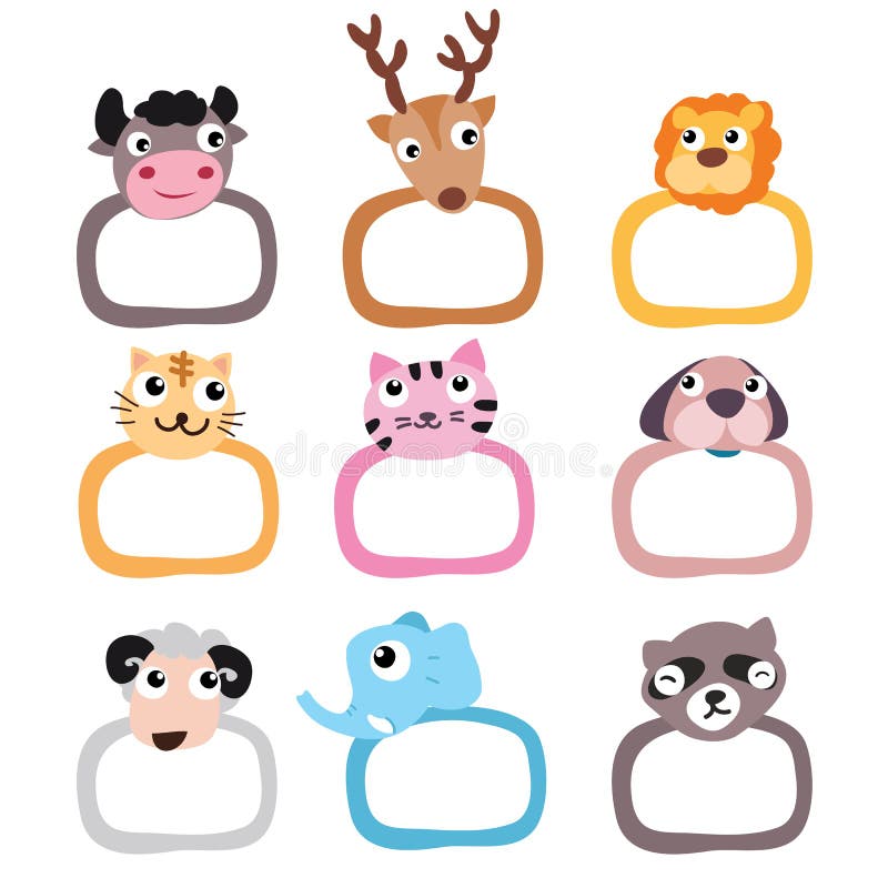 Animals frame design stock illustration. Illustration of lion - 119085704