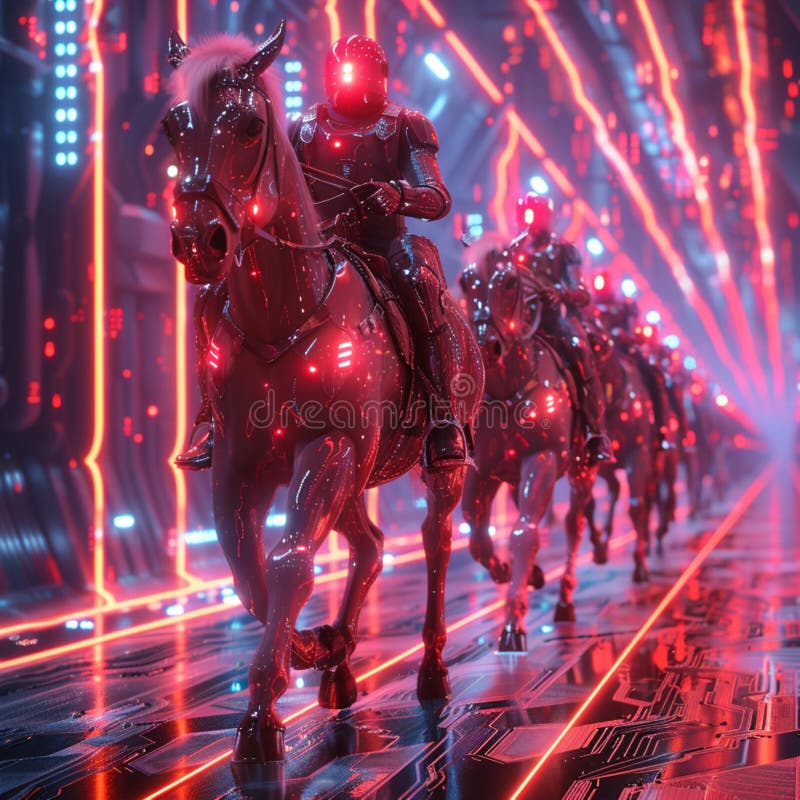 Horses in the Future World Generative by AI Stock Photo - Image of ...