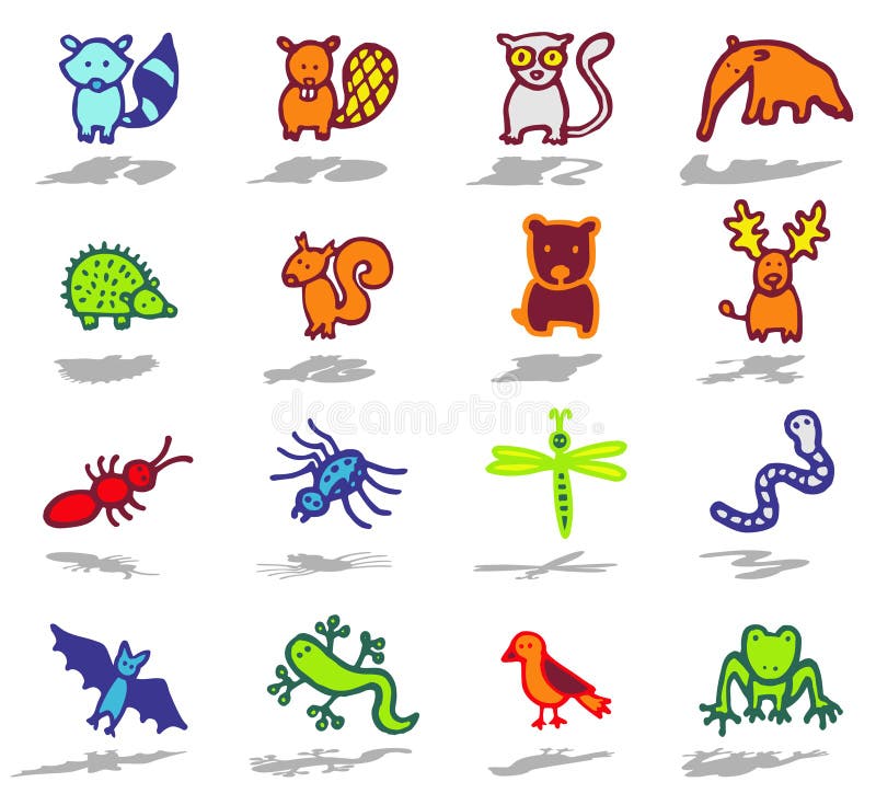 Animals icons set 2 stock vector. Illustration of dolphin - 10202601
