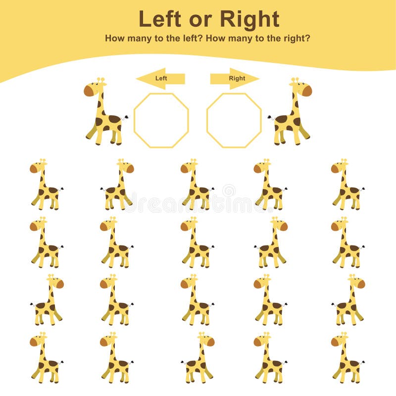 Animals Left or Right Game for Preschool Children. Educational ...