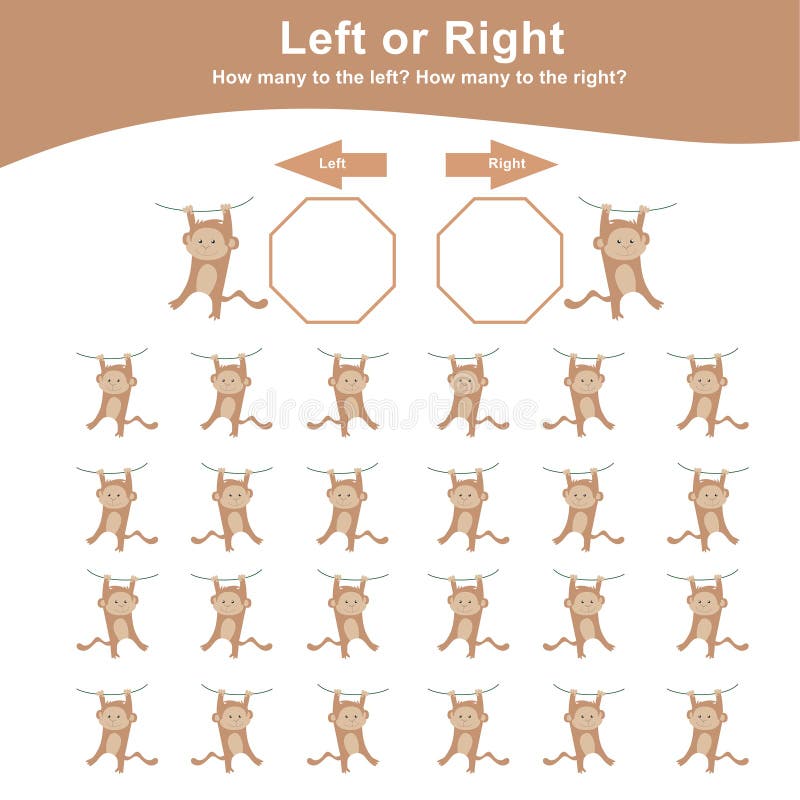 Animals Left or Right Game for Preschool Children. Educational ...