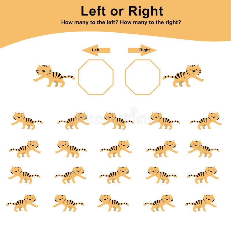 Animals Left or Right Game for Preschool Children. Educational ...