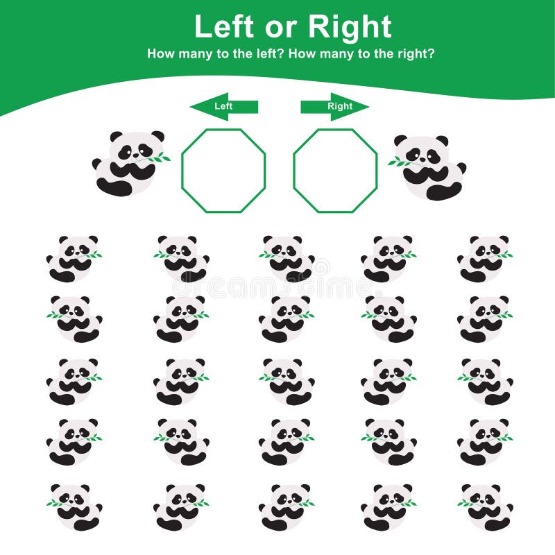 Animals Left or Right Game for Preschool Children. Educational ...