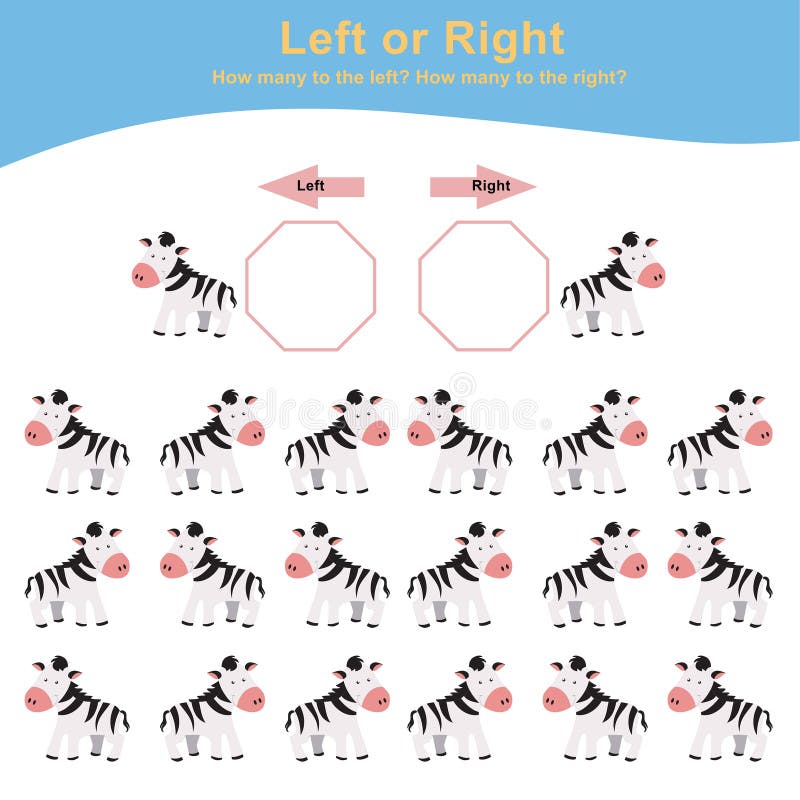 Animals Left or Right Game for Preschool Children. Educational ...