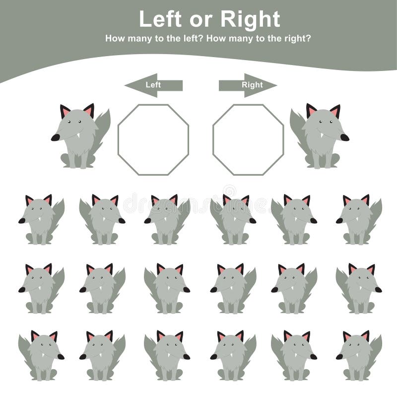 Animals Left or Right Game for Preschool Children. Educational ...