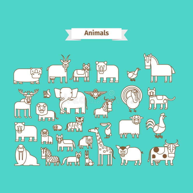 Zoo Animals Line Set Stock Illustrations – 2,883 Zoo Animals Line Set ...