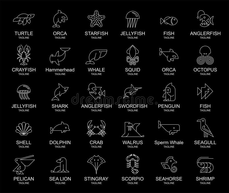 Animals logos collection stock vector. Illustration of collection ...