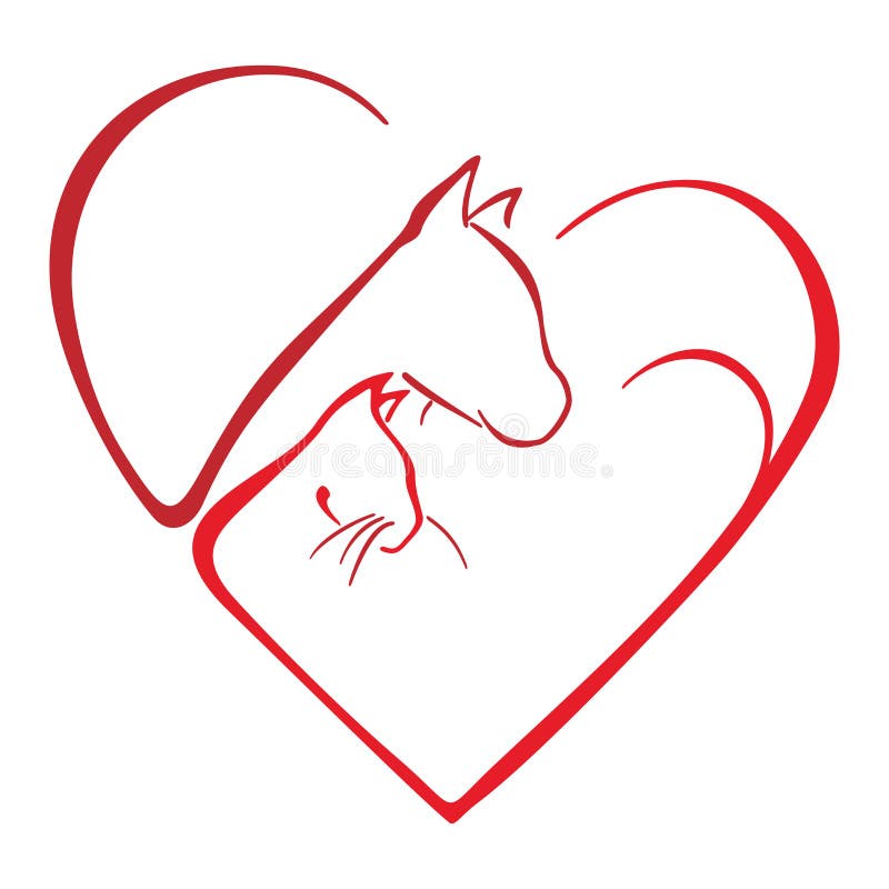 Animals love stock vector. Illustration of isolated, silhouette - 34479704