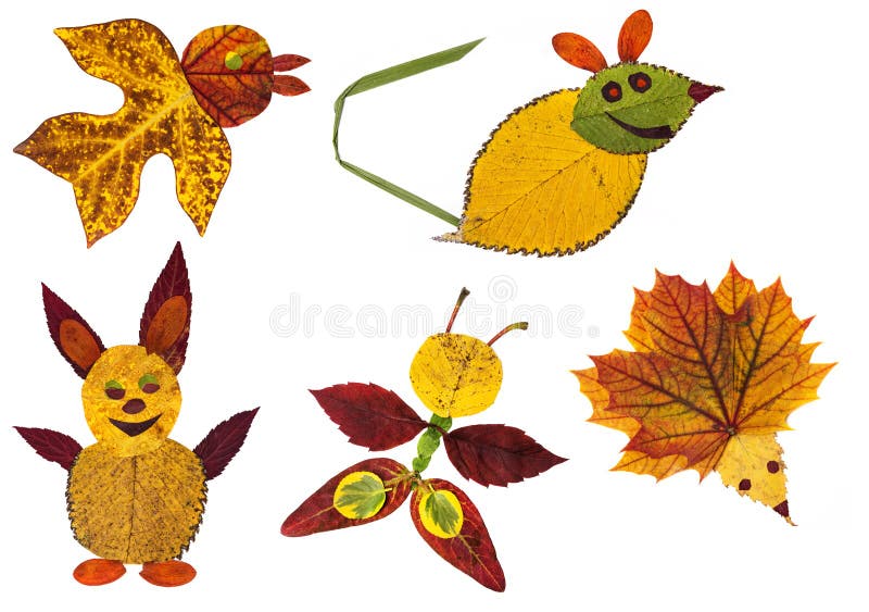 Animals Made from the Autumn Leaves Stock Photo - Image of brown ...