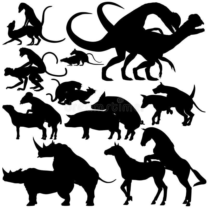 Animals mating stock vector. Illustration of black, rhino - 32674176