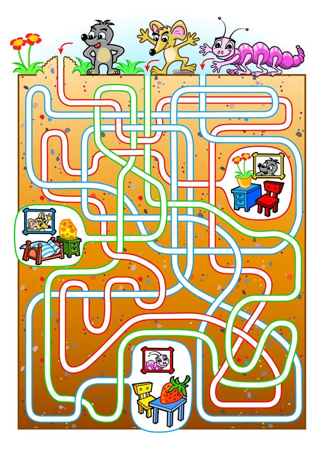 Help Dinosaur Find Path To Nest. Labyrinth Stock Vector - Illustration ...