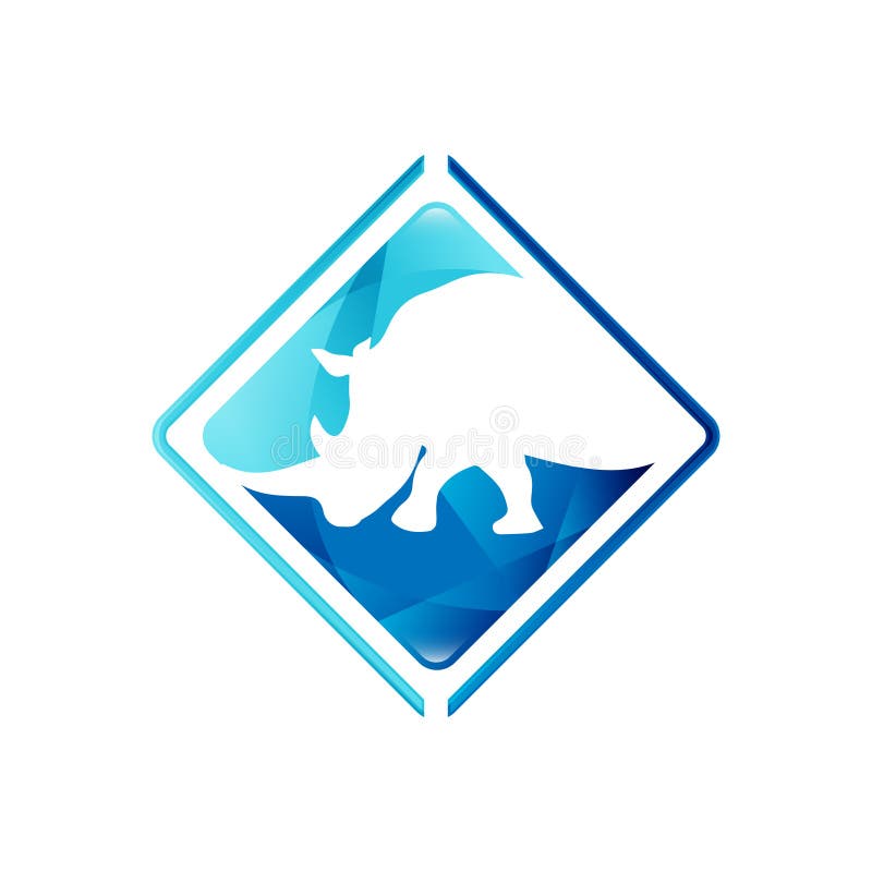 Animals Negative Space Style Design. Rhinoceros Negative Style Logo ...