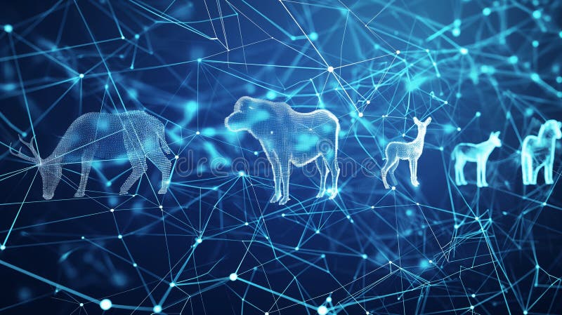 Animals Network Digital Visualization Various Connections Artificial ...