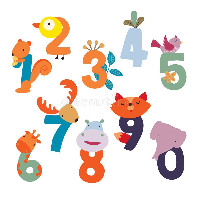 Animals Number Vector Design Stock Vector - Illustration of insects ...