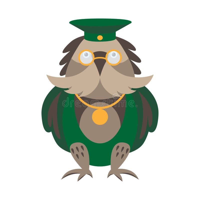 Animals and Professions. Owl-military, Owl-general in Uniform and with ...