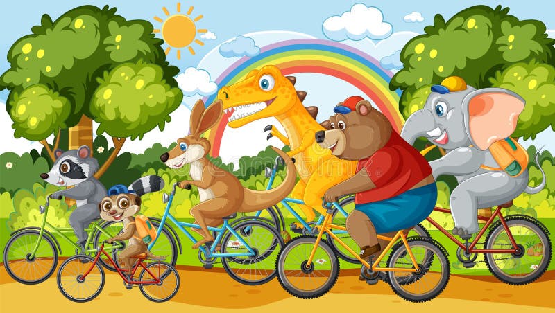 Animals race bicycles stock vector. Illustration of teamwork - 347072550
