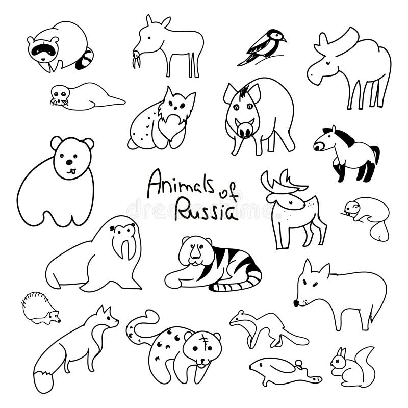 Animals of Russia & X28;collection of Abstractions& X29; Stock Vector ...