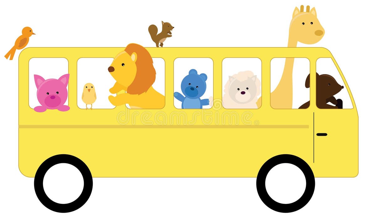 Back To School Theme Animals Bus Stock Illustrations – 1 Back To School ...